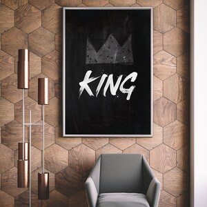 King Black and White Typography Print Wall Print Quote Art - Etsy