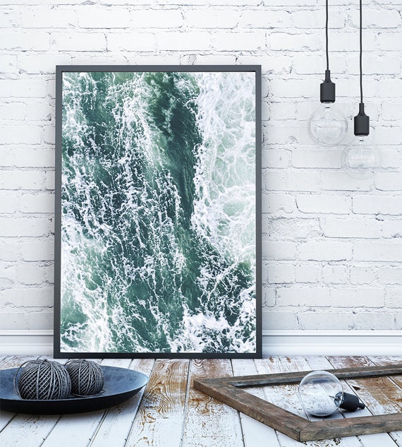 Sea Print Wave Poster Ocean Art Poster Wall Decor Home | Etsy