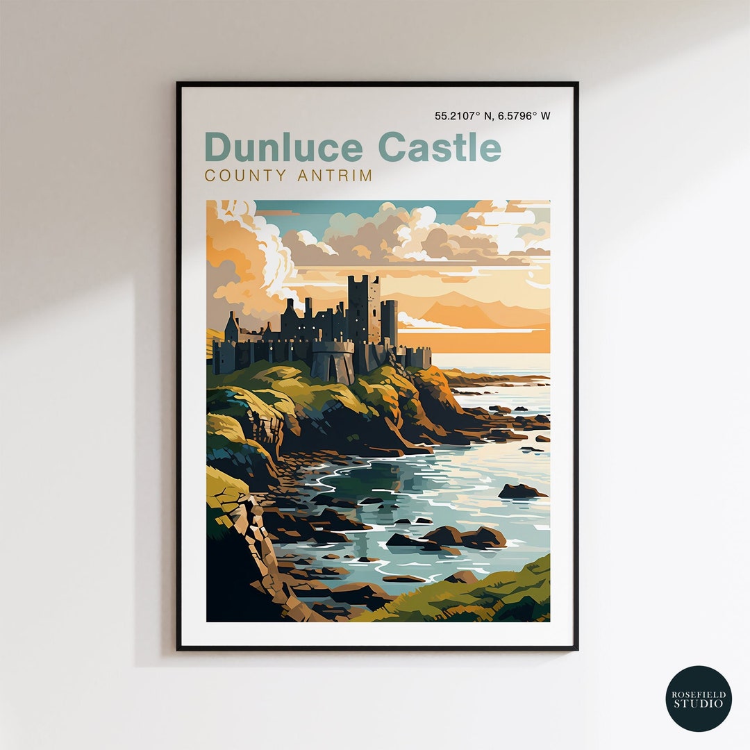 Dunluce Castle Print Poster Wall Art Ireland Wall Hanging Home Décor ...