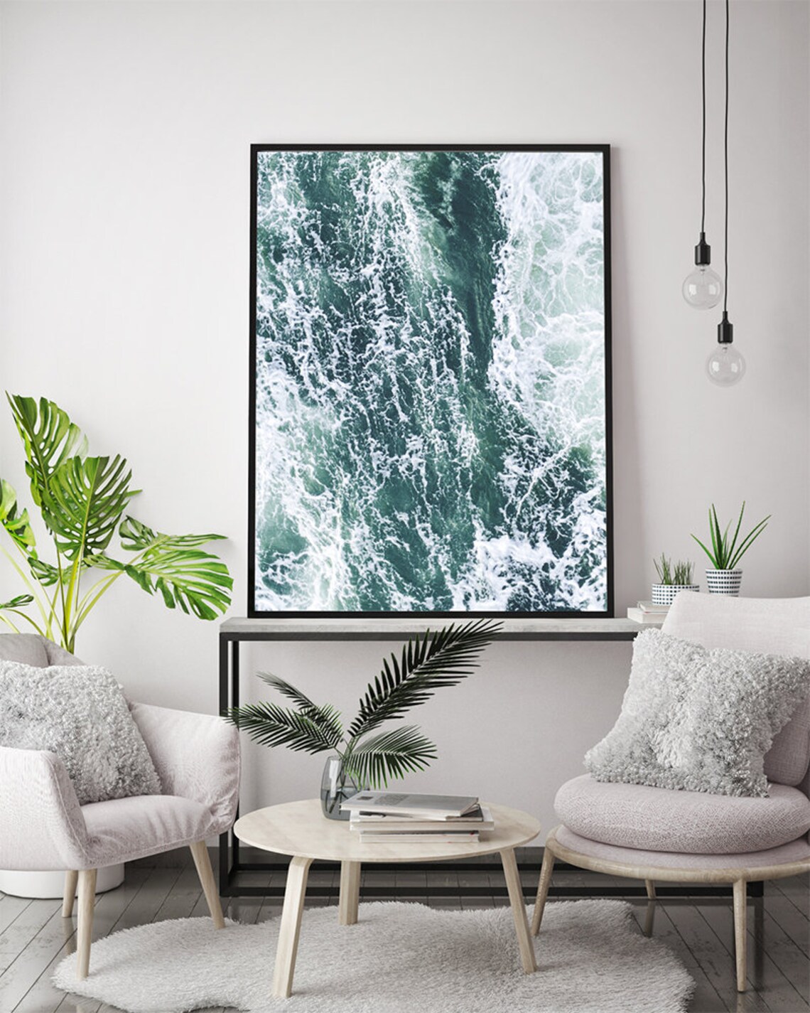 Sea Print Wave Poster Ocean Art Poster Wall Decor Home - Etsy