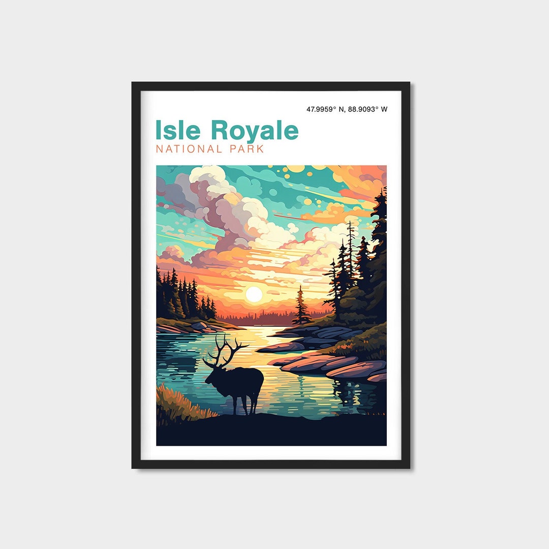 Isle Royale National Park Print Poster Travel Poster Print Travel Gift ...