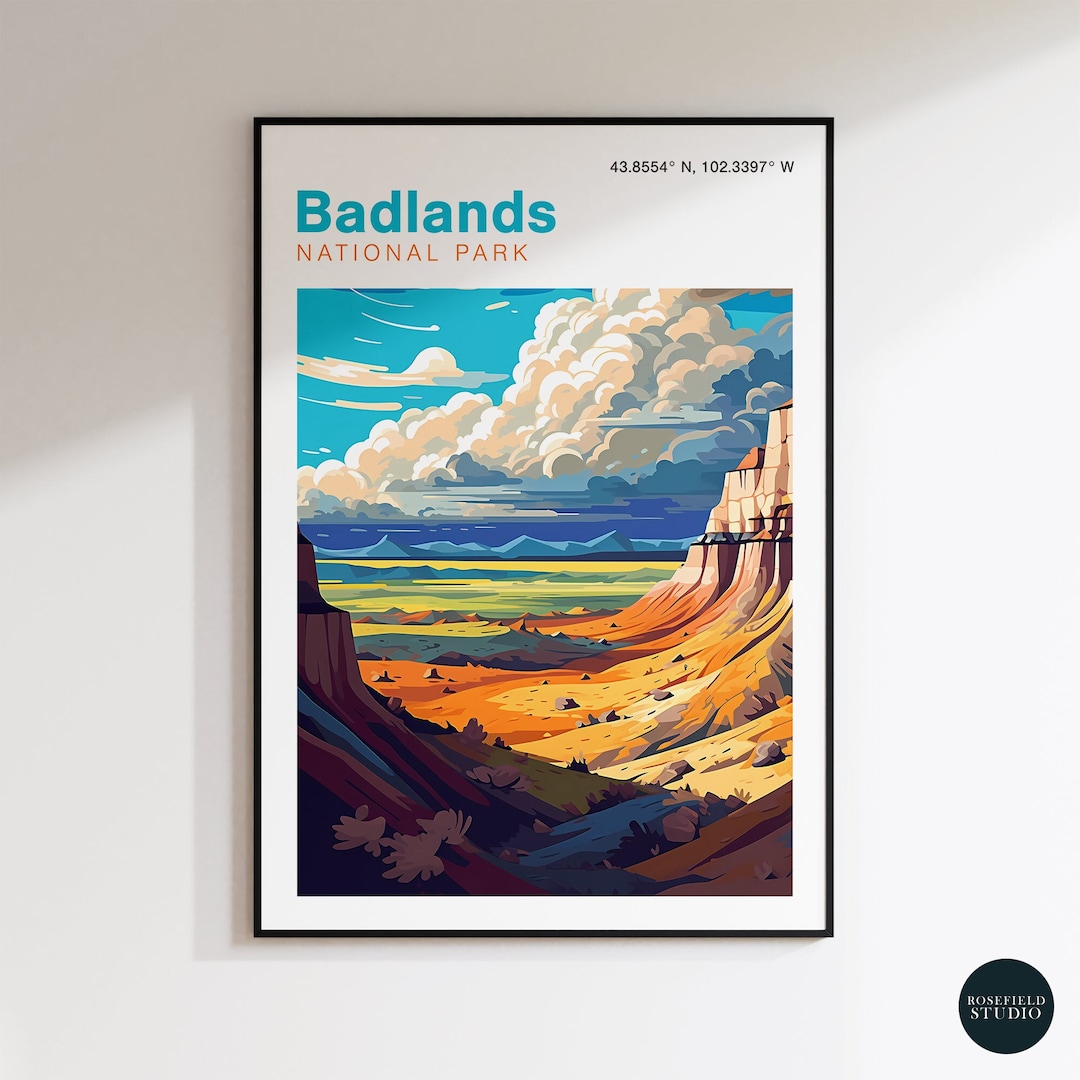 Badlands Print Badlands Poster Badlands National Park Poster - Etsy