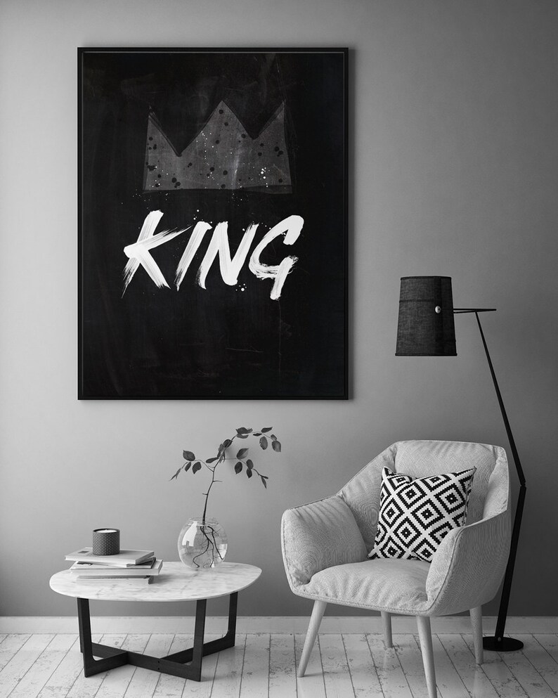 King Black and White Typography Print Wall Print Quote Art - Etsy