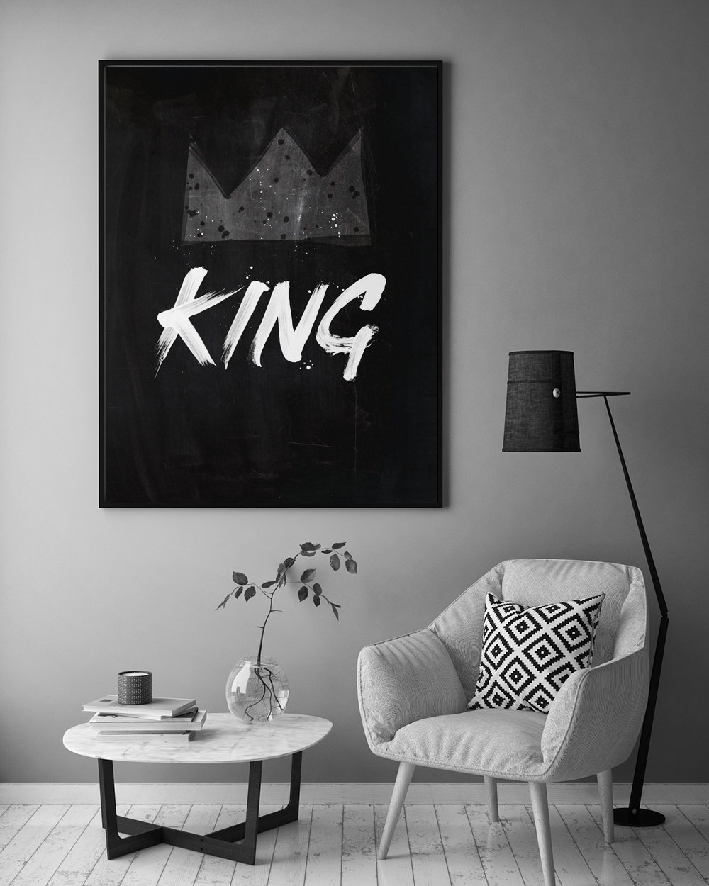 King Black and White Typography Print Wall Print Quote Art | Etsy