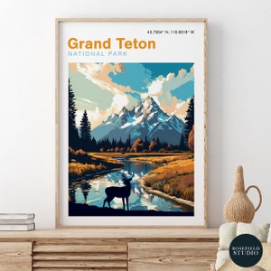 Grand Teton National Park Print, National Park Poster, Travel Print ...