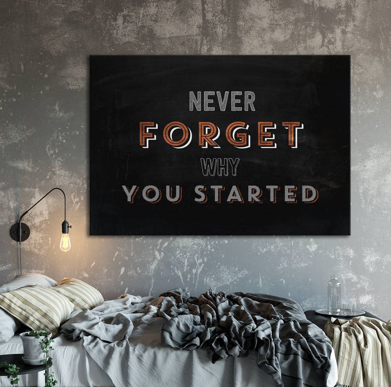 Never Forget Why You Started Quote Print Motivation Print - Etsy UK