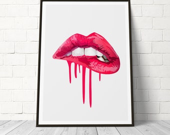 Lips wall art | Etsy