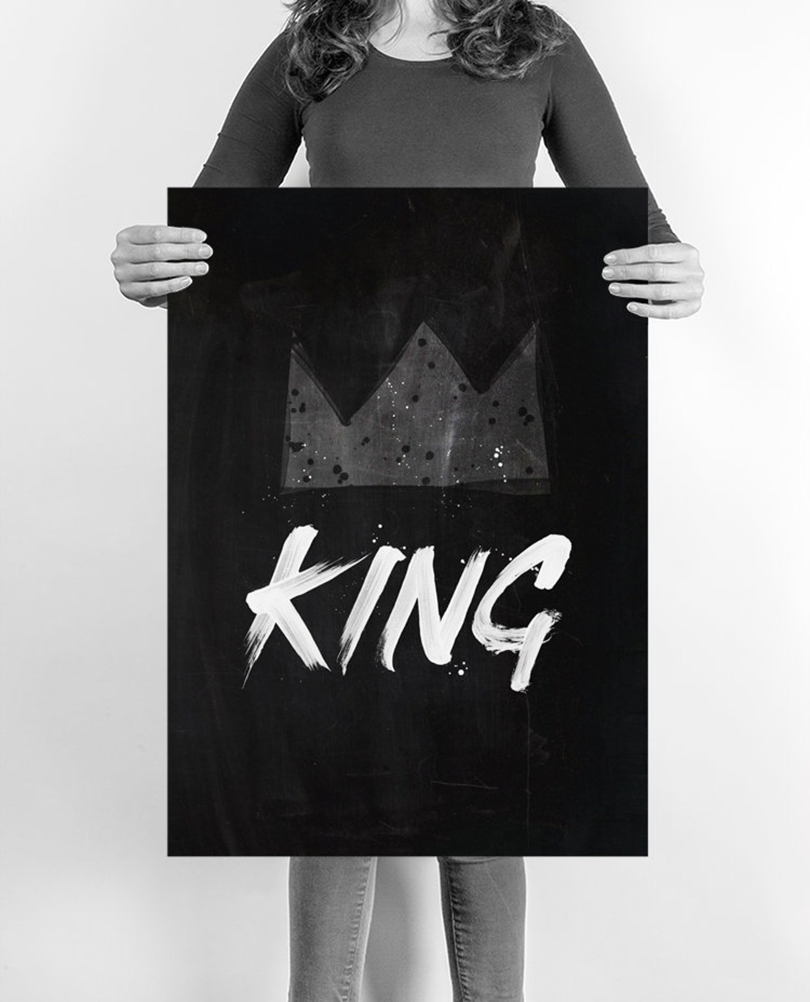 King Black and White Typography Print Wall Print Quote Art - Etsy
