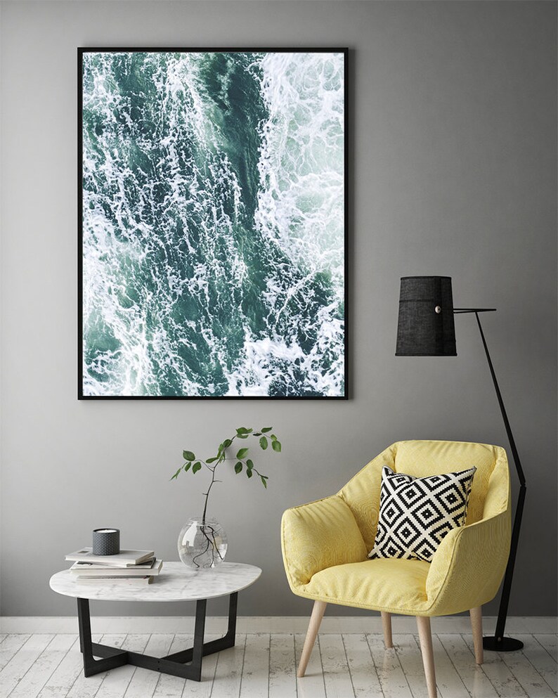 Sea Print Wave Poster Ocean Art Poster Wall Decor Home - Etsy