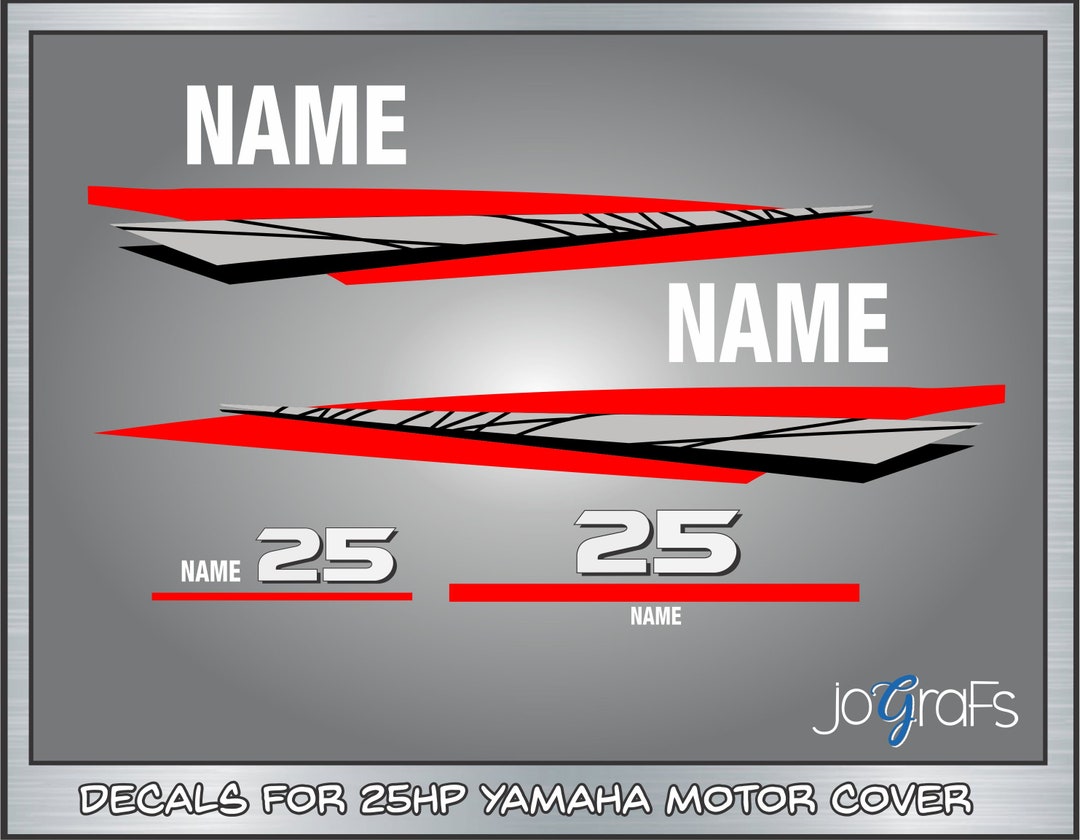 Yamaha 25hp Decal Kit - 2stroke Outboard Engine Replacement Die-cut ...