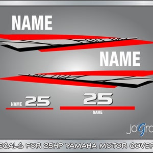 Yamaha 25hp Decal Kit - 2stroke Outboard Engine Replacement Die-cut ...