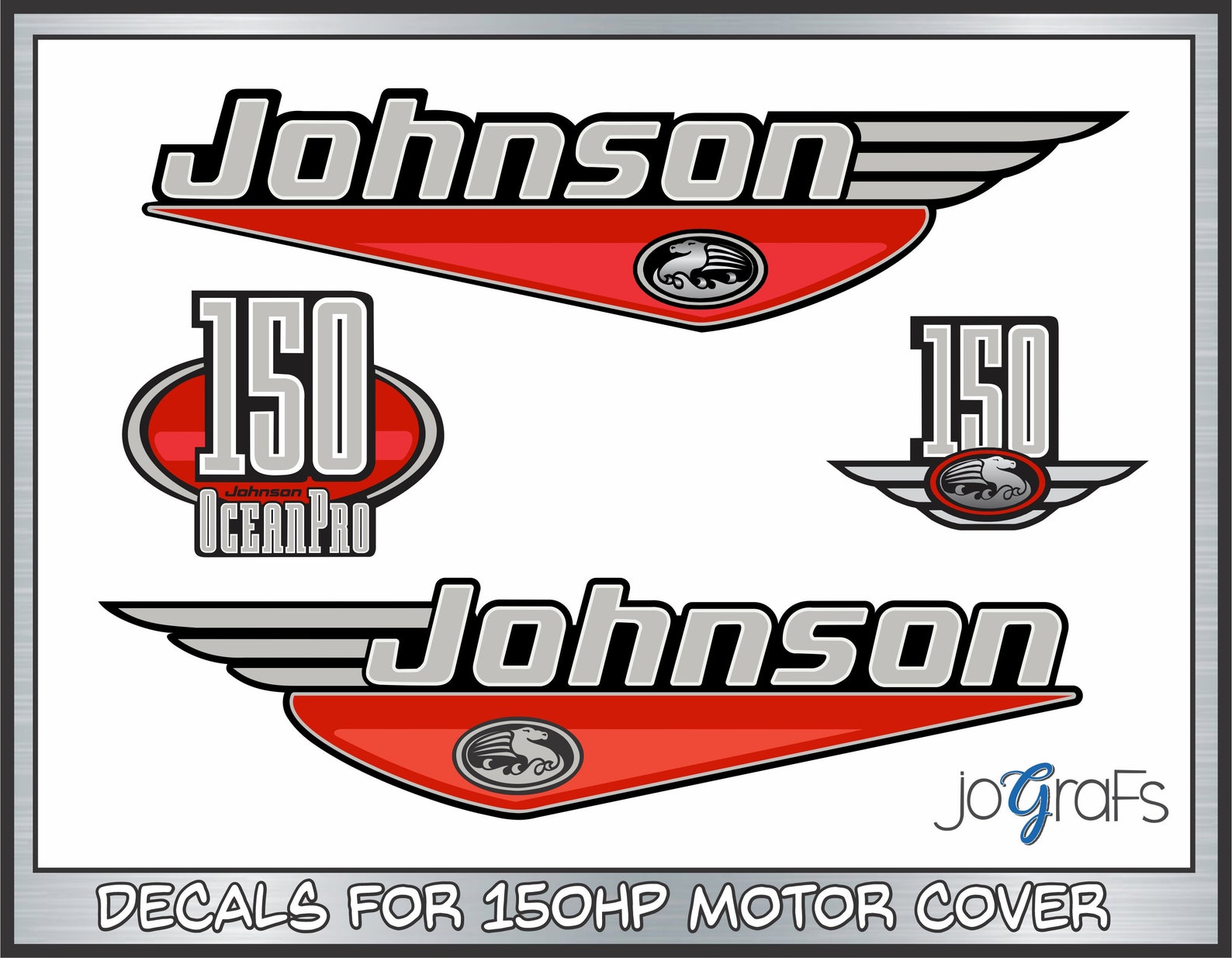 Johnson Oceanpro 150hp Outboard Stickers Die-cut Reproduction - Etsy