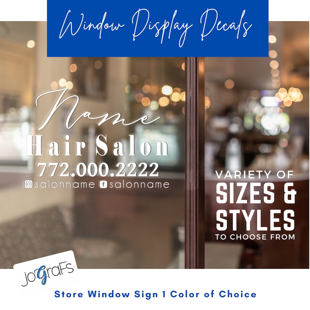 Signs for Business - Personalized Company Window Decal - Hair Salon ...