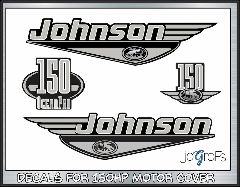 Johnson Oceanpro 150hp Outboard Stickers Die-cut Reproduction Decals ...