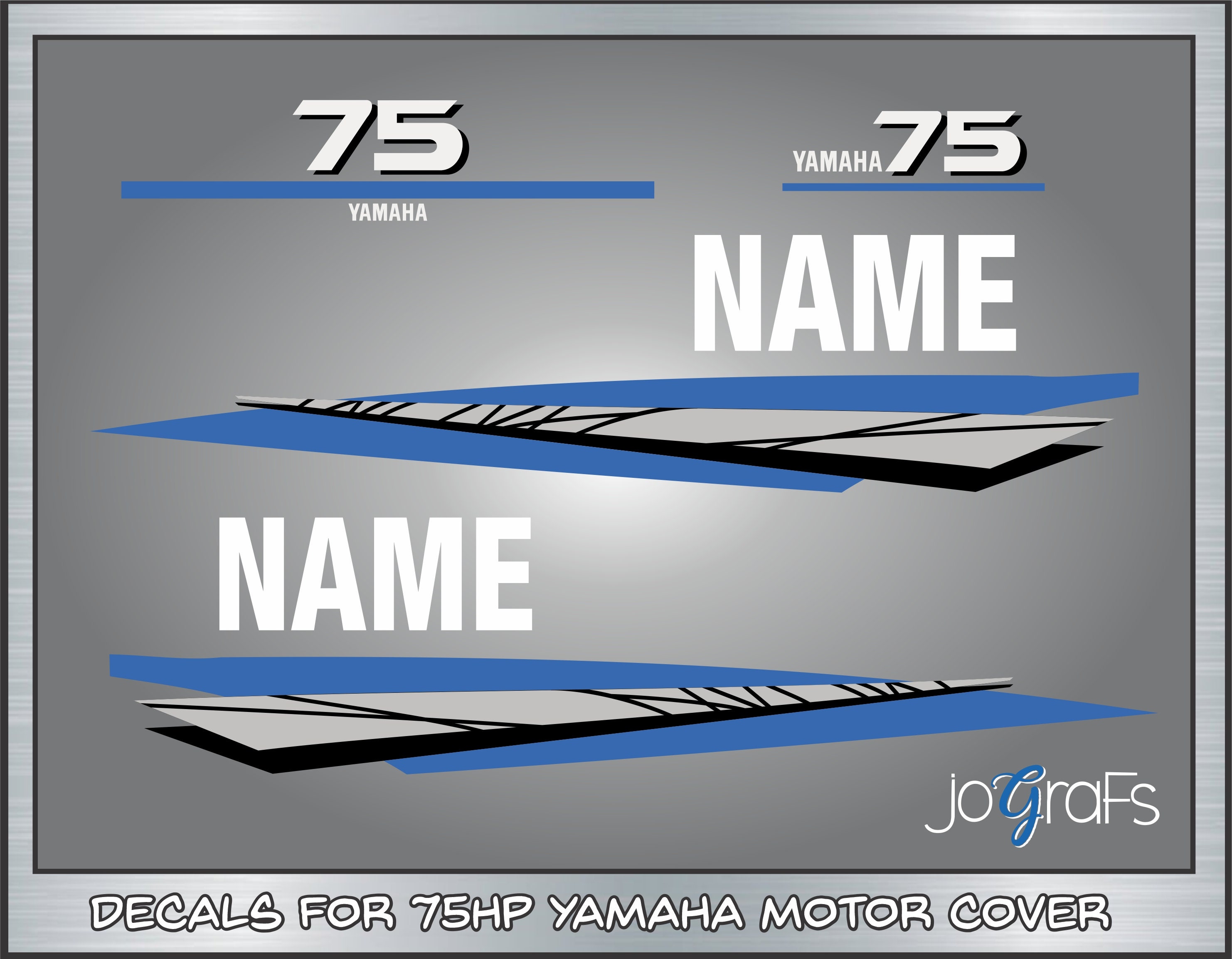 Yamaha 75hp Decal Kit 2stroke Outboard Engine Replacement - Etsy