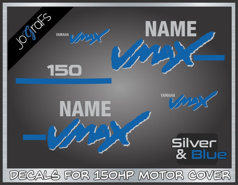 Yamaha VMAX 150hp Decal Kit - Outboard Engine Replacement Die-cut ...