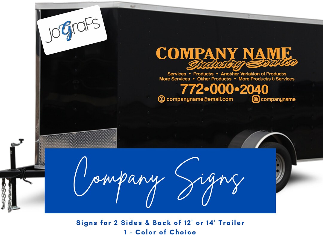 Custom Trailer Signs Sides & Back Signs / Lettering in 1 - Etsy