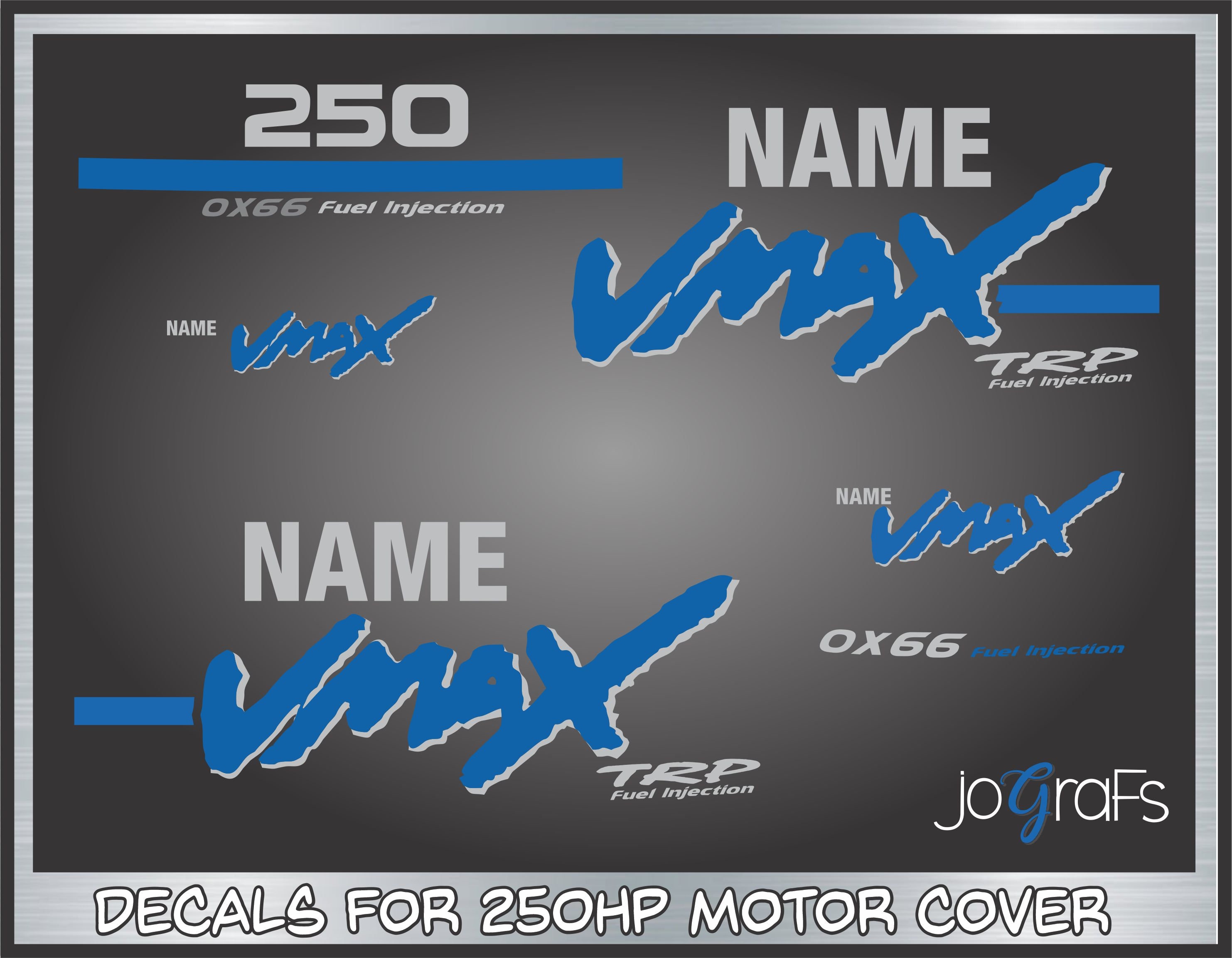 Yamaha VMAX 250hp Decal Kit Outboard Engine Replacement Die-cut ...