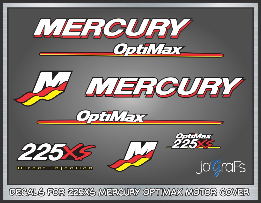 Mercury Optimax XS Decal Kit - Outboard Engine Replacement Die-cut ...