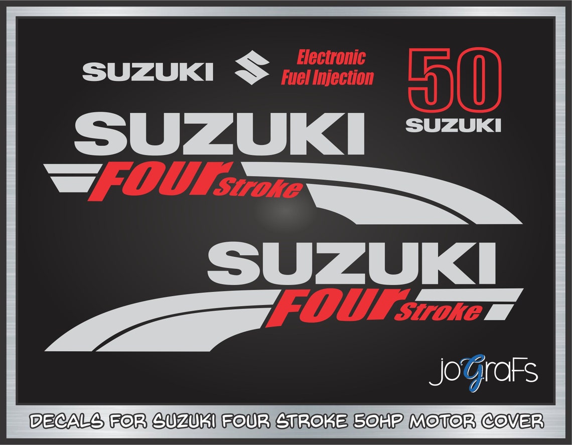 Suzuki 50hp Four Stroke Decal Kit Outboard Engine - Etsy