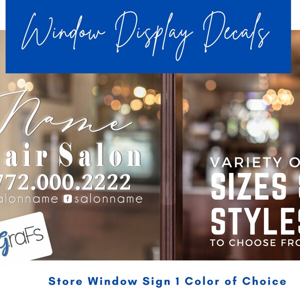 Salon Window Decal - Etsy