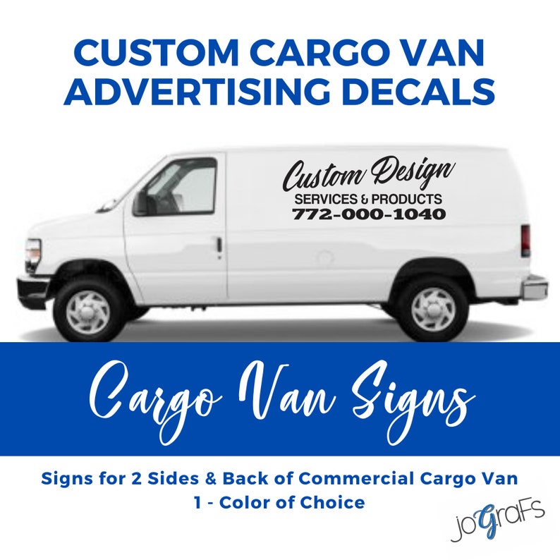 Custom Cargo Van Lettering, Advertising Decals - Etsy