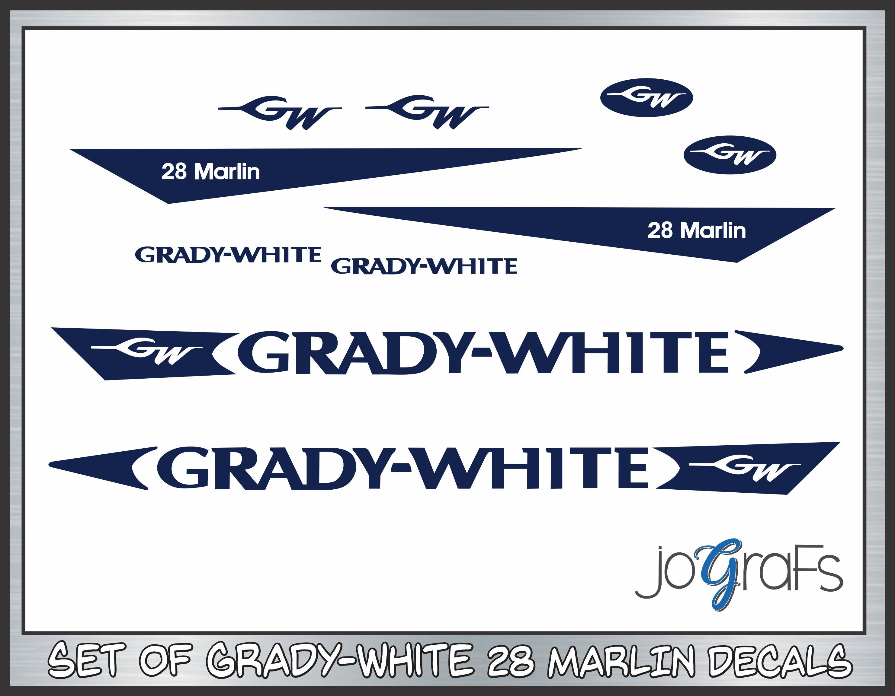 Grady White Decals Hull Replacement Stickers - Dark Blue - Etsy