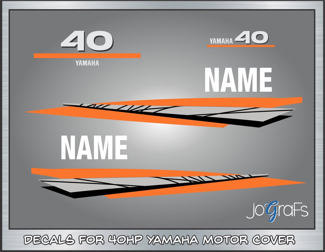 Yamaha 40hp Decal Kit 2stroke Outboard Engine Replacement - Etsy