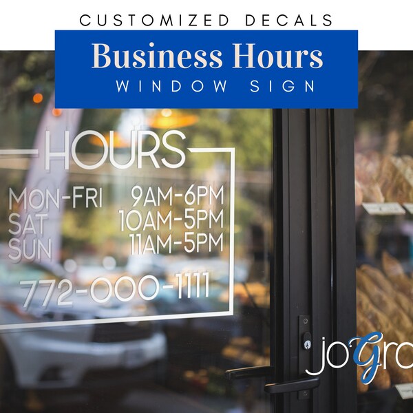 Vinyl Business Hours Sign - Etsy