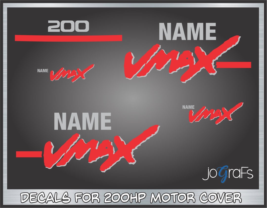 Yamaha VMAX 200hp Decal Kit - Outboard Engine Replacement Die-cut ...