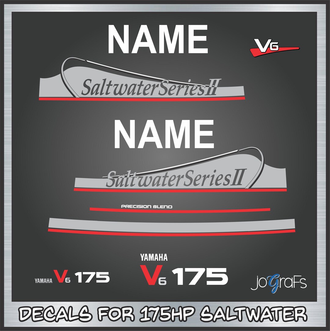 Yamaha Saltwater II Precision Blend Decal Kit 175hp - Outboard Engine ...