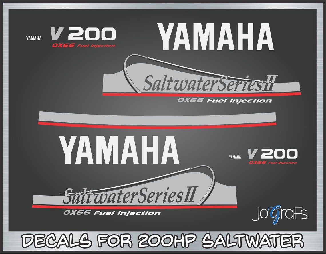 Yamaha Saltwater II OX66 Decal Kit Outboard Engine | Etsy