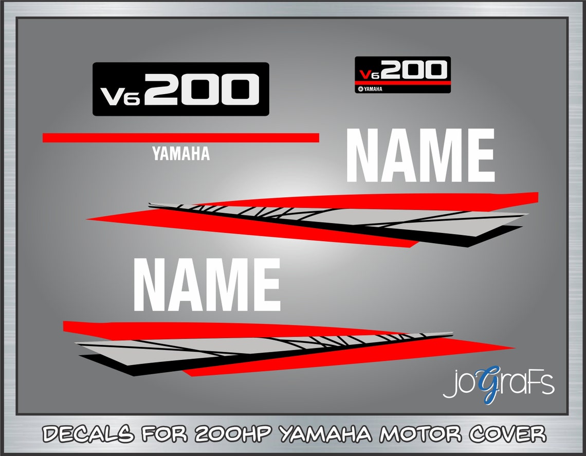 Yamaha 200hp Decal Kit 2stroke Outboard Engine Replacement Die-cut ...
