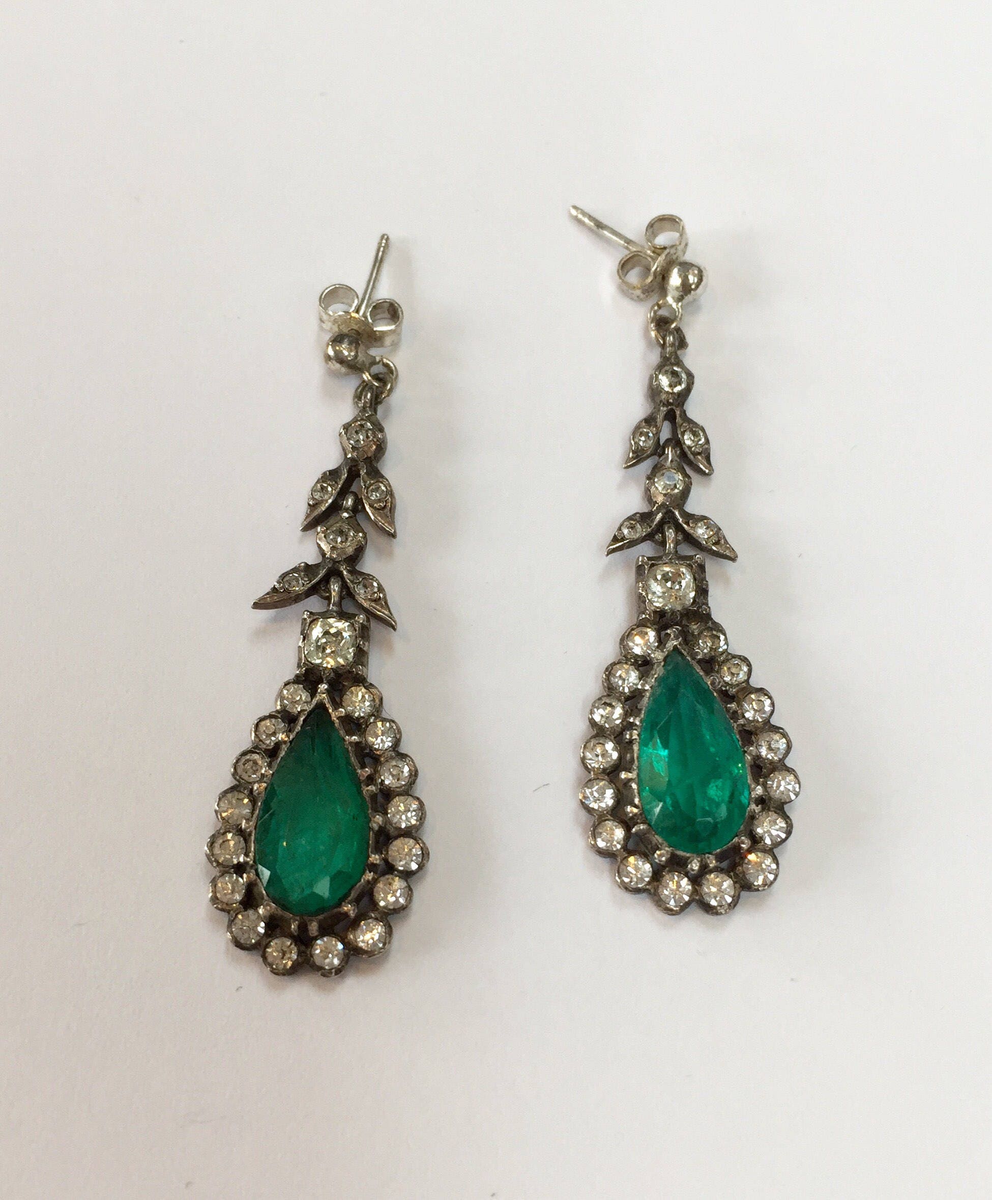 Amazing Edwardian Paste Earrings - Etsy