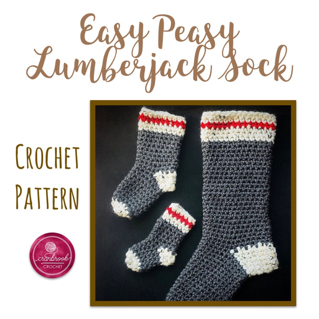 Easy Peasy Lumberjack Sock Crochet Pattern - Etsy