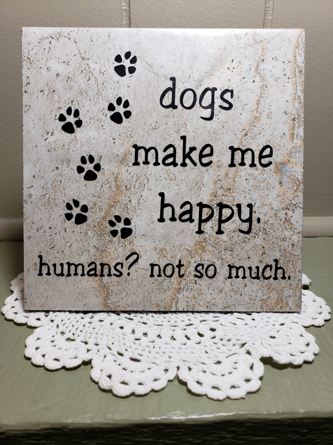 Dogs Make Me Happy Saying Quote 6 X 6 Tile With Stand - Etsy