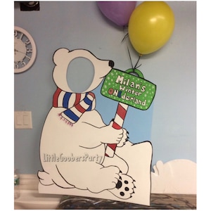 Polar Bear Winter Wonderland Photo Booth Prop, Face in Hole Photo Op ...
