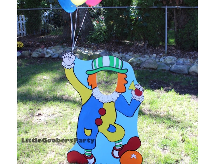 Carnival Birthday Party . Clown Photo Booth Prop Cutout and Balloon ...