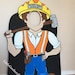 Construction Worker Photo Booth Prop: Hand-painted Birthday Party Stand ...