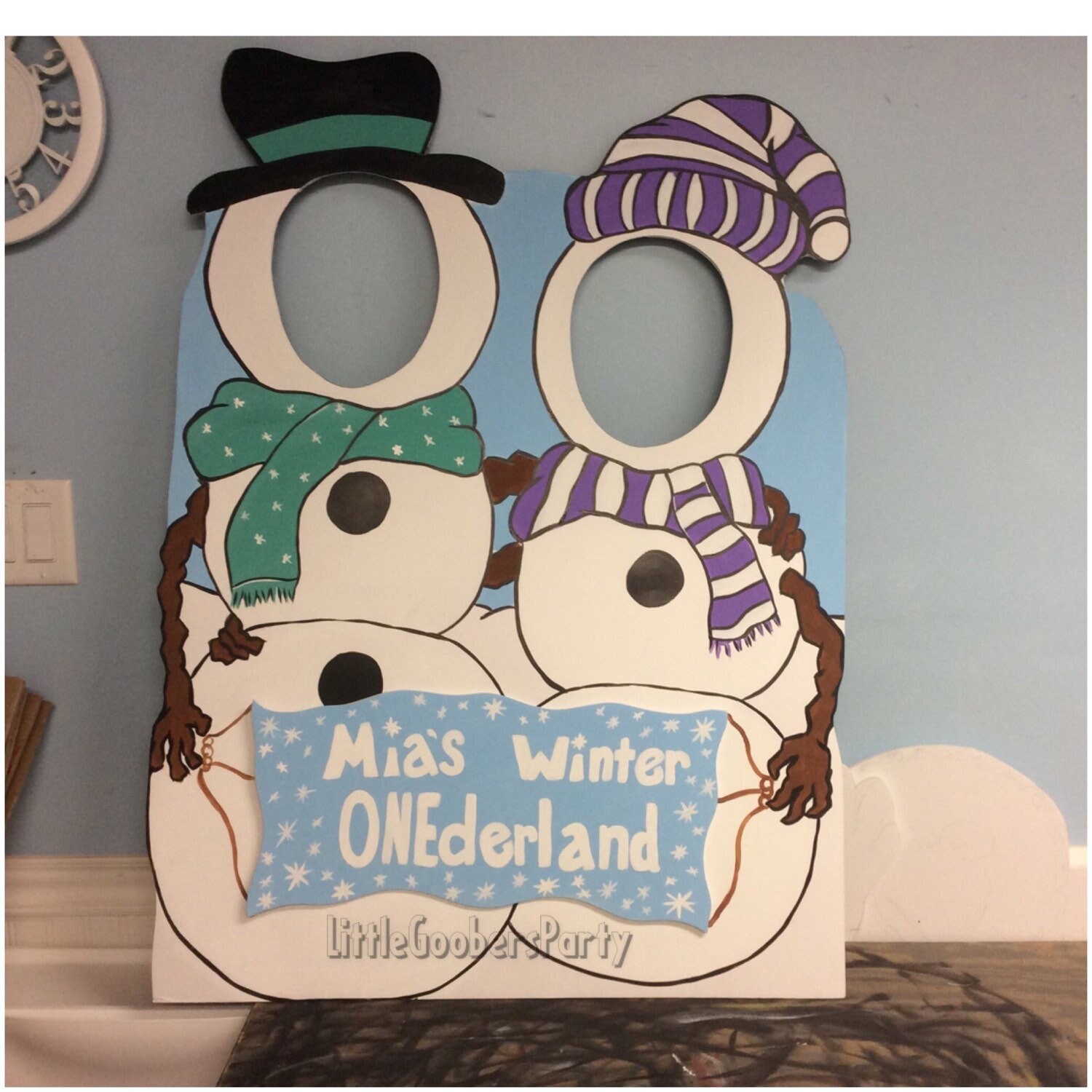 Winter Wonderland Photo Booth Prop foam board Snowman Duo | Etsy