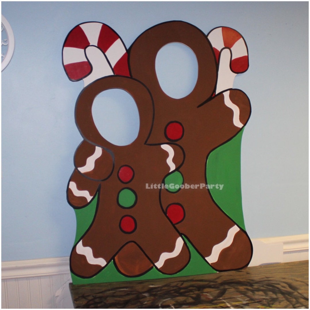 Gingerbread (wooden) Photo Booth Prop, Face in Hole Photo Op Stand-in - Indoor / Outdoor ...