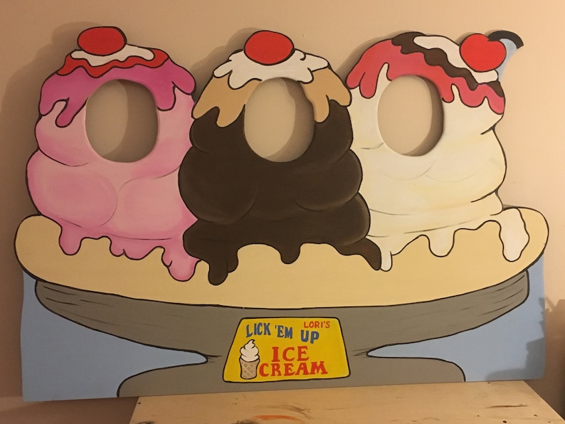 Ice Cream Banana Split Display Board Photo Booth Prop Face in | Etsy
