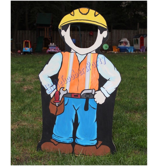 Construction Worker Photo Booth Prop Stand-in Wooden 1 - Etsy