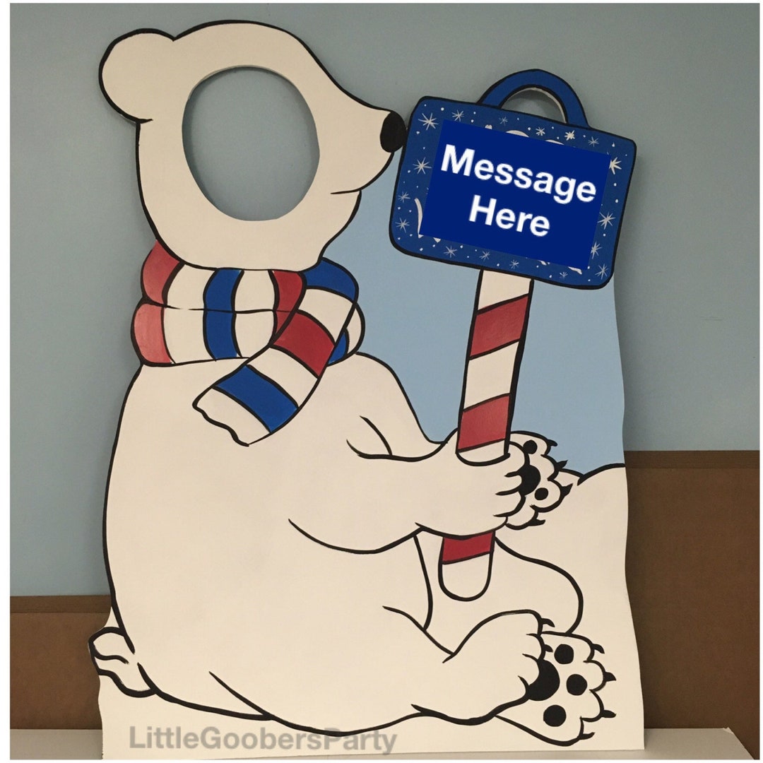 Polar Bear Winter Wonderland Photo Booth Prop, Face in Hole Photo Op ...