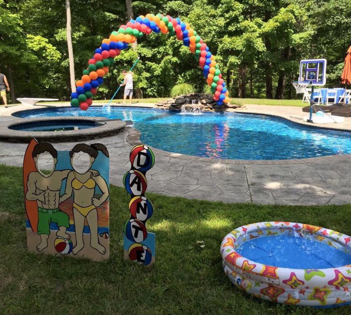 Beach Party Photo Booth Prop: Hand-painted Surfer Cutout - Etsy