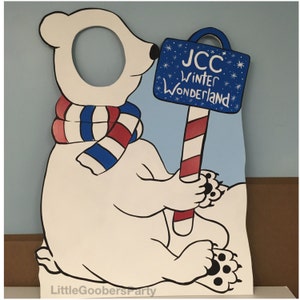Polar Bear Winter Wonderland Photo Booth Prop, Face in Hole Photo Op ...