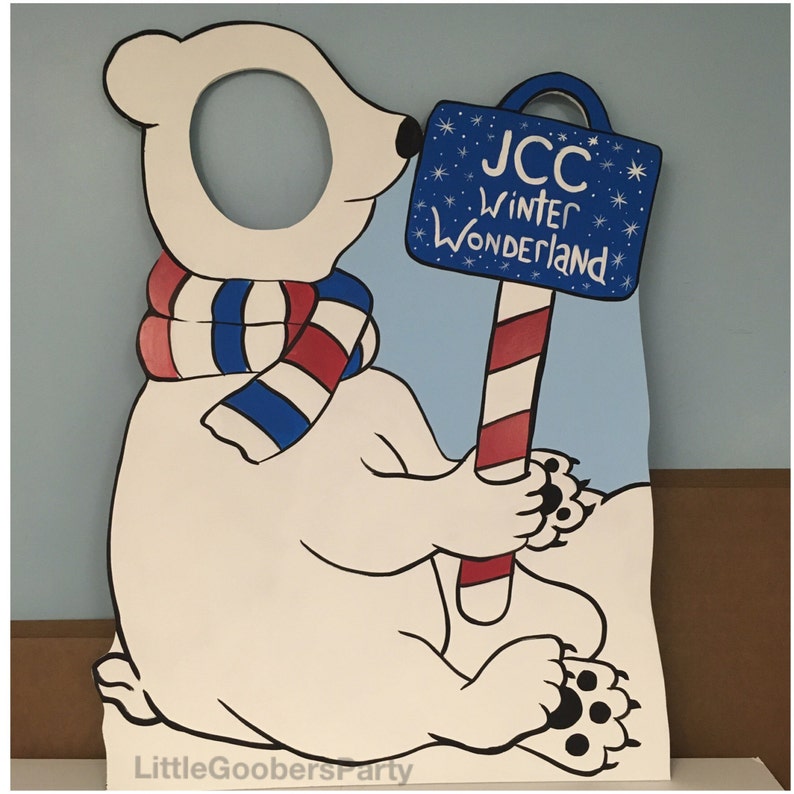 Polar Bear Photo Booth Prop: Winter Wonderland Christmas Decor - Etsy