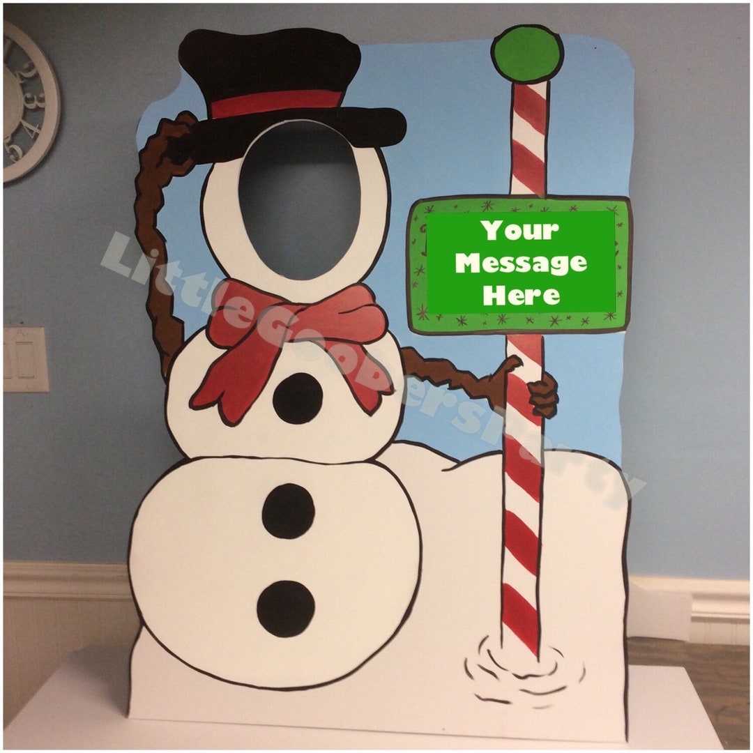 Snowman Photo Booth Prop (WOOD), Winter Wonderland Face in Hole Prop ...
