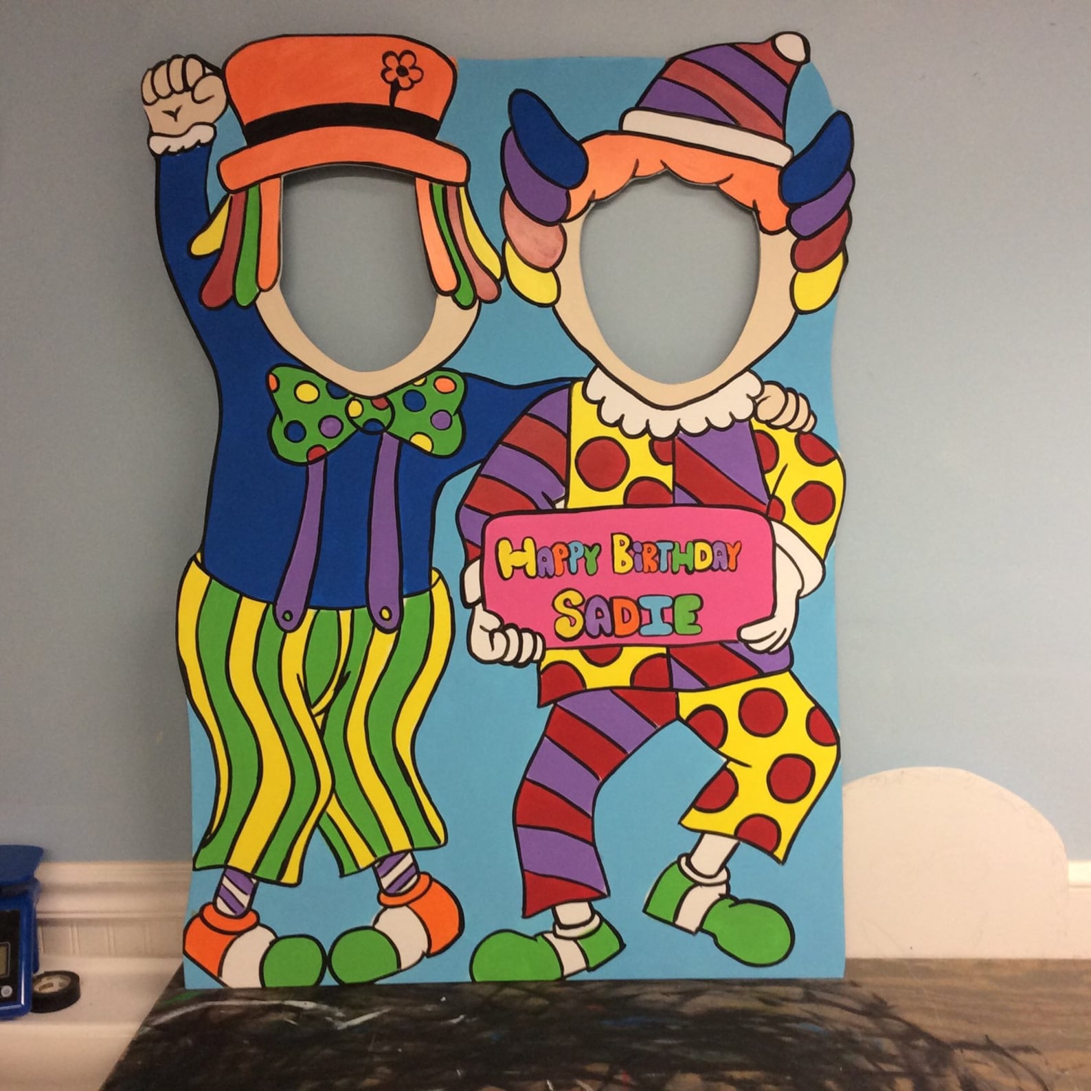 Carnival Clown Photo Booth Prop: Hand-painted Wooden Standee - Etsy