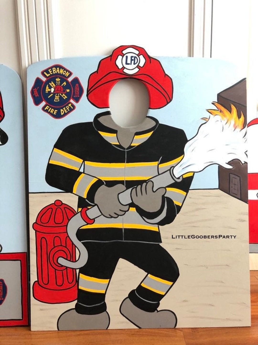 Fireman Photo Prop: Hand-painted Wooden Firefighter Cutout - Etsy